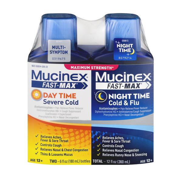Mucinex Fast-Max Day Time Severe Cold/Night Time Cold & Flu ...