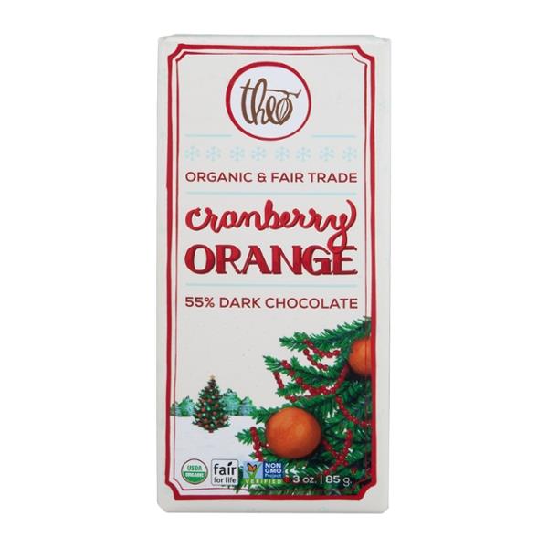 Theo Organic And Fair Trade 55 Dark Chocolate Cranberry Orange Hy Vee